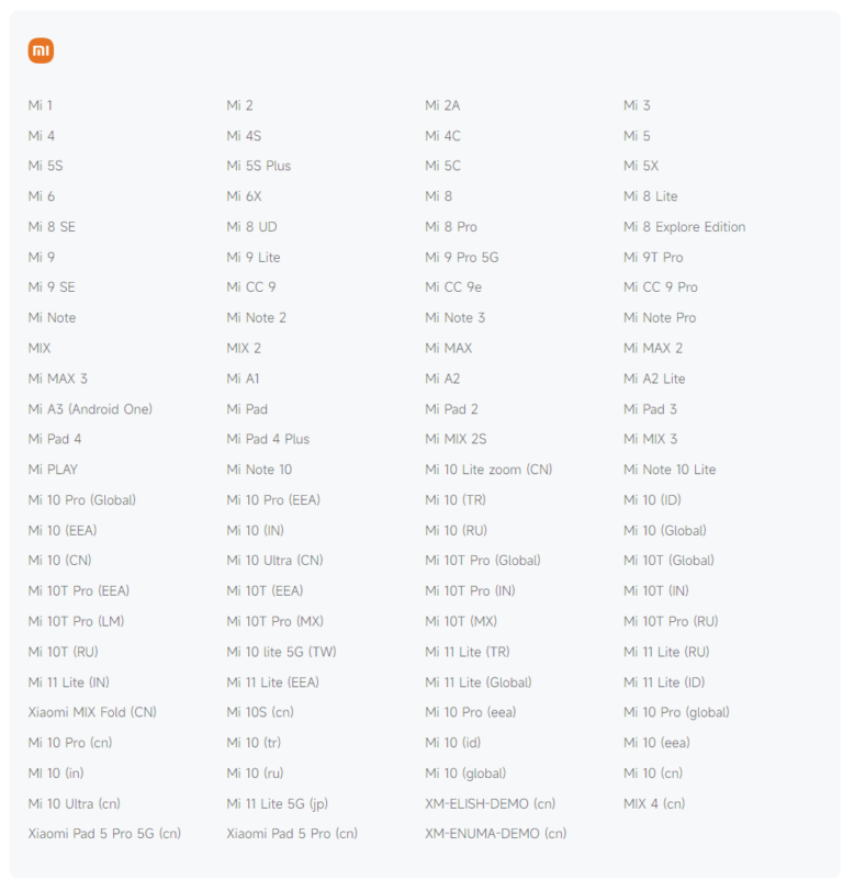 Xiaomi EOL list: Updated on February 7, 2025 - XiaomiTime