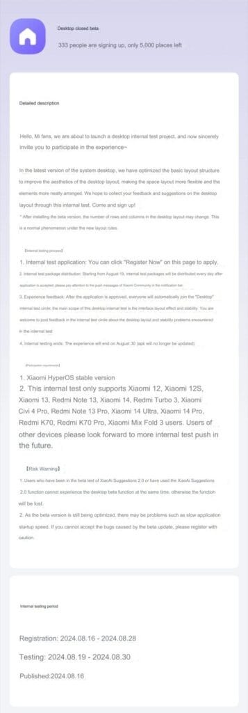 HyperOS Launcher Beta program started today - XiaomiTime
