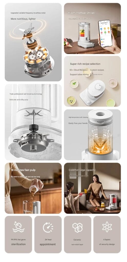 Xiaomi Mijia smart light-sound inverter blender P1 launched - XiaomiTime